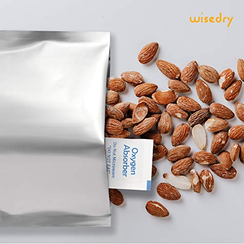 wisedry 120 Packs 200CC Food Grade Oxygen Absorbers Packets for Food Storage, Keep Food Fresh O2 absorbers for Dried Fruit, Vegetables, Rice, Grain, Pasta, Wheat and Oats