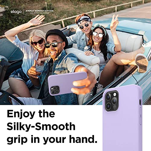 elago Compatible with iPhone 12 Case and Compatible with iPhone 12 Pro Case 6.1 inch, Liquid Silicone Case, Full Body Protection (Screen & Camera Protection), Soft Microfiber Lining - Purple