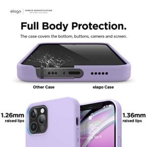 elago Compatible with iPhone 12 Case and Compatible with iPhone 12 Pro Case 6.1 inch, Liquid Silicone Case, Full Body Protection (Screen & Camera Protection), Soft Microfiber Lining - Purple