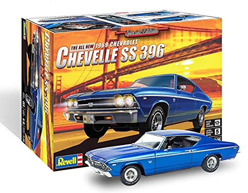 Revell 85-4492 1969 Chevelle SS 396 Model Car Kit 1:25 Scale 125-Piece Skill Level 5 Plastic Model Building Kit Blue