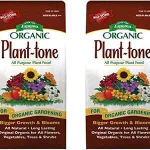 Espoma Organic Plant-Tone 5-3-3 Natural & Organic All Purpose Plant Food; 4 lb. Bag; The Original Organic Fertilizer for All Flowers, Vegetables, Trees, and Shrubs. - Pack of 2