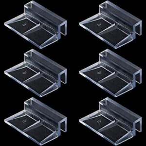 oiiki 6 pcs aquarium glass cover clip, clear acrylic support holder, aquarium lid clips clamps, for aquarium fish tank (6mm)