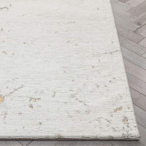 Well Woven Nepi Grey Abstract Distressed Area Rug (5'3" x 7'3")