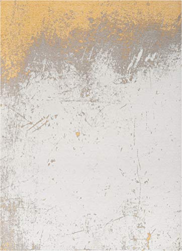 Well Woven Nepi Grey Abstract Distressed Area Rug (5'3" x 7'3")