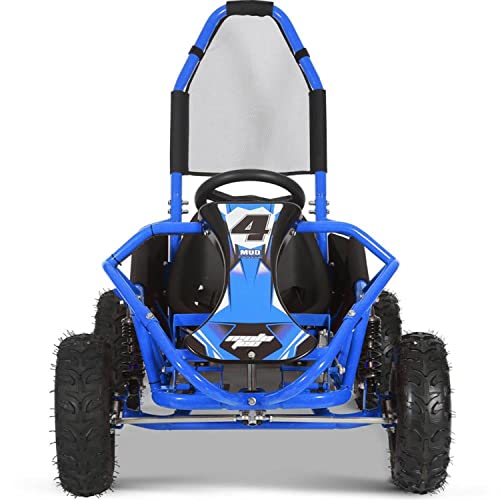 MotoTec Mud Monster 98cc Go Kart Full Suspension Blue, Large