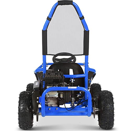 MotoTec Mud Monster 98cc Go Kart Full Suspension Blue, Large