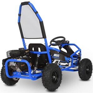 MotoTec Mud Monster 98cc Go Kart Full Suspension Blue, Large