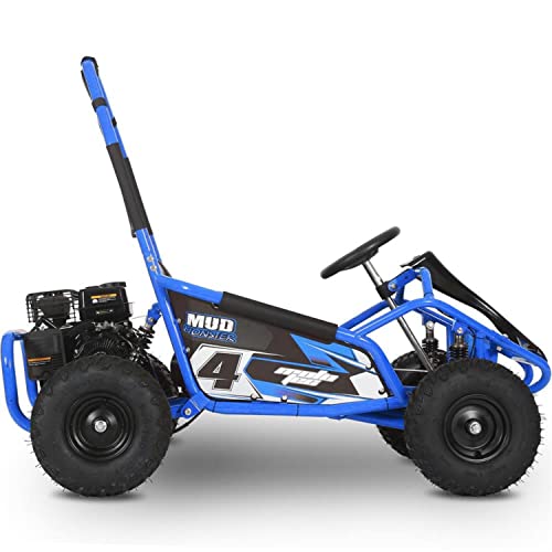 MotoTec Mud Monster 98cc Go Kart Full Suspension Blue, Large