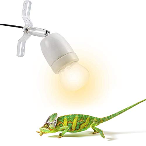 CHICIRIS 300W Reptile Heat Lamp Socket, 360° Rotatable Heating Light Adjustable Bracket Kit with One-Button Switch, E26/E27 Ceramic Lamp Holder, for Aquarium, Lizard, Tortoise, Snake (Without Bulbs)