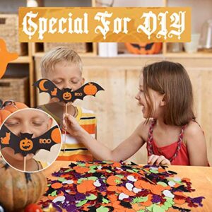 Halloween Foam Stickers Glitter Craft Stickers for Kids 100PCS Self-Adhesive Pumpkin Ghost Shape Puffy Stickers for Halloween Party Supplies Decorations (100PCS)