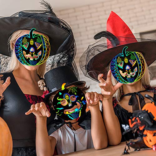 AMINORD Halloween Crafts for Kids - 24 Pack Magic Rainbow Scratch Art Masks Kits - Pumpkin Decorations for Kids Ages 3-5 4-8 8-12 Classroom Birthday Party