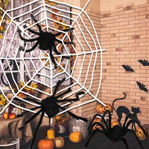 Konsait Halloween Decorations,Giant Black Spider with Red Eyes, 10.8ft Giant Spider Web for Halloween Haunted House Props, Yard Lawn Wall Indoor Outdoor Decorations