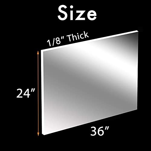 (2 Pack) 1/8" Thick Clear Acrylic Sheets - 24" x 36" Pre-Cut Plexiglass Sheets for Craft Projects, Signs, Sneeze Guard, and More - Cut with Laser, Power Saw, or Hand Tools