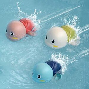 Baby Bath Toys-Wind up Turtle Bathtub Toys,Toy for Babies 6-12 Months Floating Swimming Turtles for Boys Girls,Baby Shower Bathtime Fun Pool Toys for Toddlers,Gift for 1 2 3 4 Year Old Boys Girls