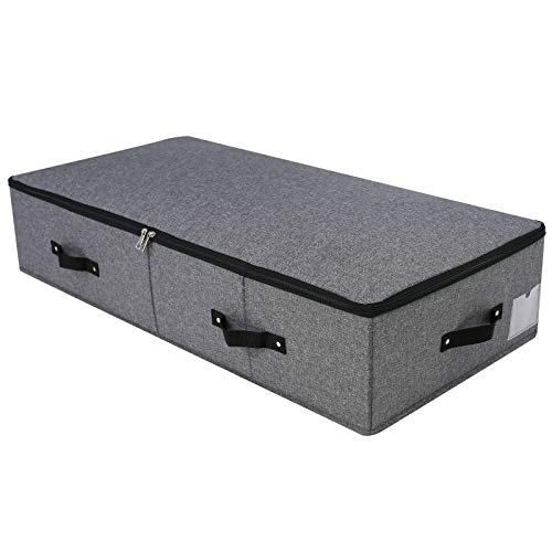 AMJ Extra Length Under Bed Storage Organization Containers for Shoes, Clothing, Bedding, 35.5 x 16.5 x 7“, Black Gray