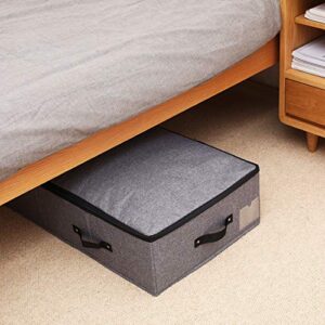 AMJ Extra Length Under Bed Storage Organization Containers for Shoes, Clothing, Bedding, 35.5 x 16.5 x 7“, Black Gray