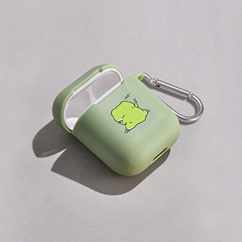 MAYCARI Cute Frog Case for AirPods 2&1 with Keychain,（Green） Animals Design Protective Soft TPU Cover Compatible with Apple AirPods Charging Case for Girls&Boys