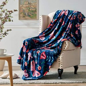 hallmark soft blanket throw for women, microfiber throw butterfly blanket for couch, 50''x70''