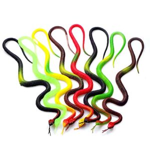 Shyflpopo 11 Pcs Realistic Rubber Snakes Decoration for Garden Props to Scare Birds, Squirrels, Mice, Prank Toys, Theater Props, and Party Favors for Kids