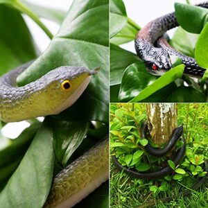 Shyflpopo 11 Pcs Realistic Rubber Snakes Decoration for Garden Props to Scare Birds, Squirrels, Mice, Prank Toys, Theater Props, and Party Favors for Kids