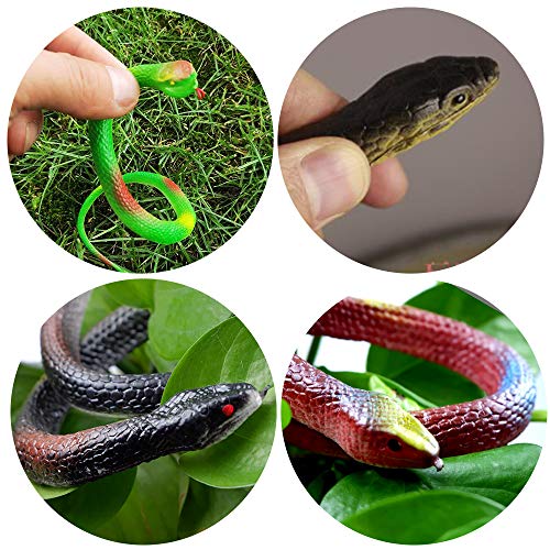 Shyflpopo 11 Pcs Realistic Rubber Snakes Decoration for Garden Props to Scare Birds, Squirrels, Mice, Prank Toys, Theater Props, and Party Favors for Kids