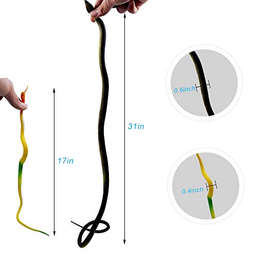 Shyflpopo 11 Pcs Realistic Rubber Snakes Decoration for Garden Props to Scare Birds, Squirrels, Mice, Prank Toys, Theater Props, and Party Favors for Kids