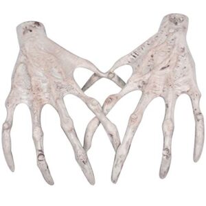 xonor halloween witch skeleton hands - 1 pair realistic plastic scary skeleton hand for halloween decoration