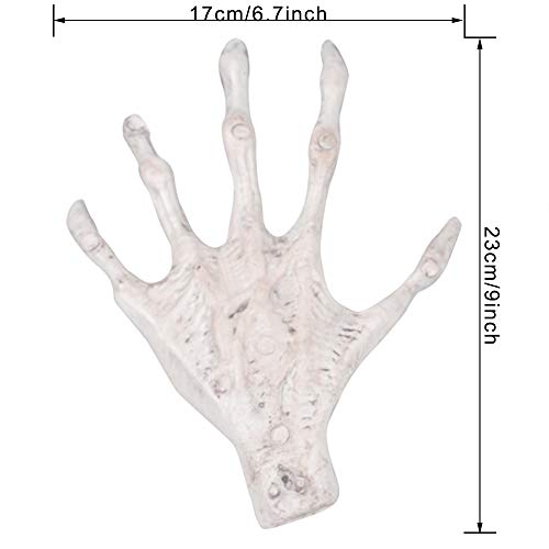 XONOR Halloween Witch Skeleton Hands - 1 Pair Realistic Plastic Scary Skeleton Hand for Halloween Decoration