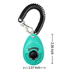 OYEFLY Dog Training Clicker with Wrist Strap Durable Lightweight Easy to Use, Pet Training Clicker for Cats Puppy Birds Horses. Perfect for Behavioral Training 2-Pack (Black and Water Lake Blue)