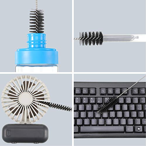 12 Pieces Tube Cleaning Brush Aquarium Filter Brush Nylon Tube Brush Set Flexible Double-Ended Hose Brush Pipe Clean Brush Stainless Steel for Fish Tank, Kitchen, Glasses, Drinking Straws, Keyboard