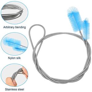 12 Pieces Tube Cleaning Brush Aquarium Filter Brush Nylon Tube Brush Set Flexible Double-Ended Hose Brush Pipe Clean Brush Stainless Steel for Fish Tank, Kitchen, Glasses, Drinking Straws, Keyboard