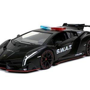 Jada Toys Hyperspec 1:24 Lamborghini Veneno S.W.A.T. Die-cast Car, Toys for Kids and Adults