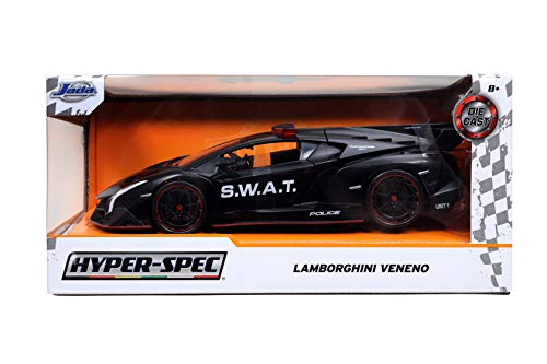 Jada Toys Hyperspec 1:24 Lamborghini Veneno S.W.A.T. Die-cast Car, Toys for Kids and Adults