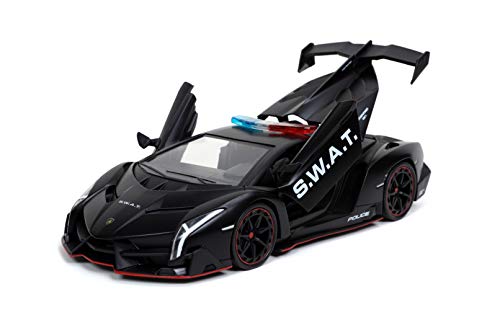 Jada Toys Hyperspec 1:24 Lamborghini Veneno S.W.A.T. Die-cast Car, Toys for Kids and Adults