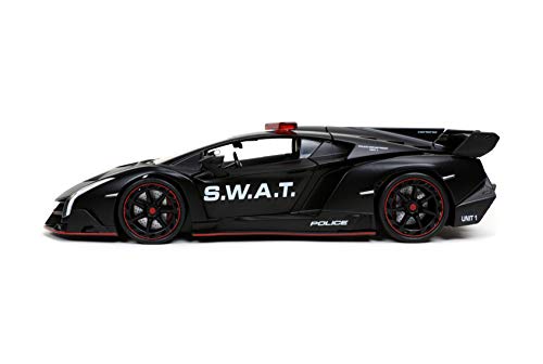 Jada Toys Hyperspec 1:24 Lamborghini Veneno S.W.A.T. Die-cast Car, Toys for Kids and Adults