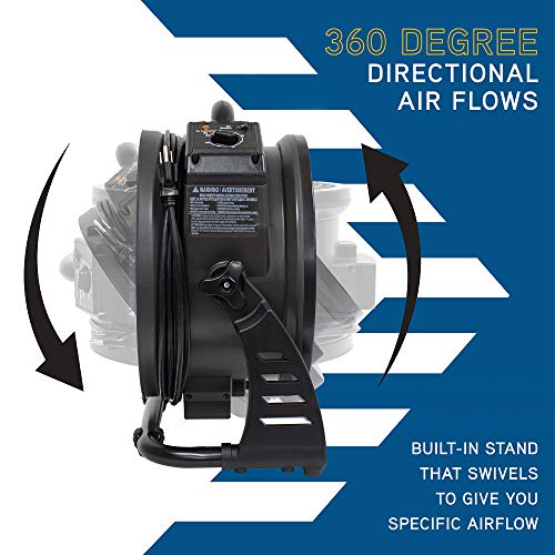 XPOWER M-27 Air Neutralizing Fan, Axial Air Mover w/Ozone Generator, O3 Machine, Commercial, High Capacity, Large Areas, Sanitization, Odor Removal