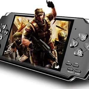 LKTINA 8GB 4.3’’ 1000 LCD Screen Handheld Portable Game Console, Built in 1200+Real Video Games with Media Player, for gba/gbc/SFC/fc/SMD Games, Best Gift for Kids and Adults -Black (Medium)