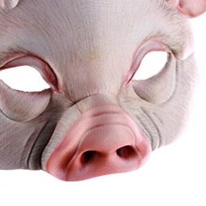 Hosfairy 1Pcs Half Face Animal Mask Pig Mask Horror Pig Mask for Halloween Costume Party Cosplay Props (White Pig Mask)