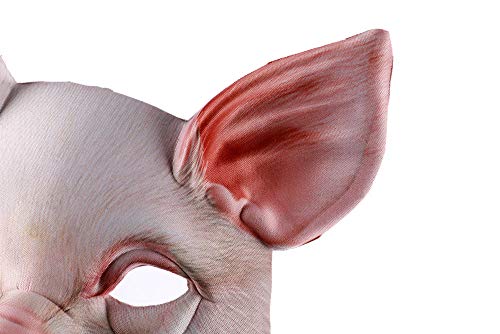 Hosfairy 1Pcs Half Face Animal Mask Pig Mask Horror Pig Mask for Halloween Costume Party Cosplay Props (White Pig Mask)