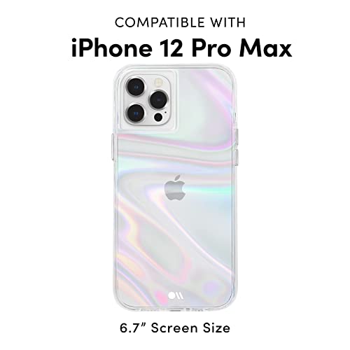 Case-Mate- SOAP BUBBLE - Case for iPhone 12 Pro Max (5G) - 10 ft Drop Protection - 6.7 Inch - Iridescent Swirl