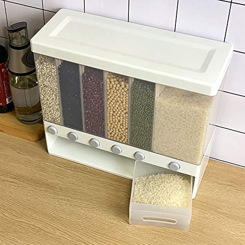 XHSP Dry Food Dispenser,Wall Mounted Cereal Dispenser with Lids, Space Saving Plastic Storage Containers for Convenient Storage of Rice Nuts Beans Candy Cereals and Free Control of Cereal Output