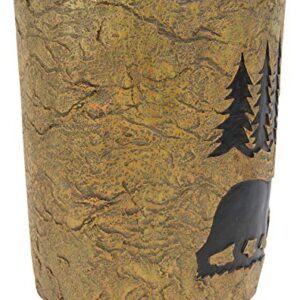 Ebros Wildlife Rustic Black Bear Roaming Pine Trees Forest Silhouette Bathroom Accent Resin Figurine Accessories Western Country Cabin Lodge Decorative (Waste Basket Trash Bin)