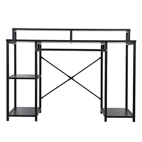 Celiy Modern Computer Desk with Storage Shelves Home Learning Desk Workstation Black