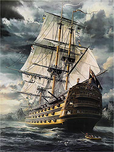 Jigsaw Puzzles for Adults 1000 Pieces-Pirate Ship Jigsaw Puzzles,Best Wooden Jigsaw Puzzles Game Set -29.5" L X 19.7" W