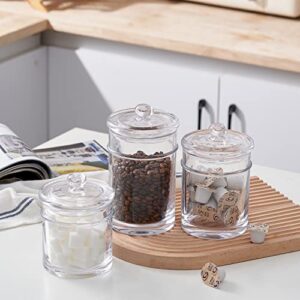 KMwares 3PC Set Premium Quality Glass Bathroom Canisters, Apothecary Jars, Storage Containers with Airtight Glass Lid and Wide Mouth (13/18/24 oz)