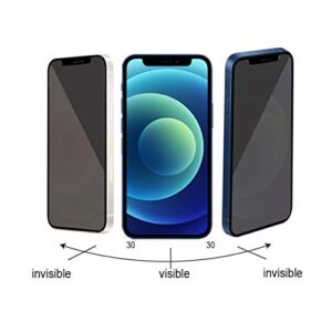 Ailun Privacy Screen Protector for iPhone 12/iPhone 12 Pro 2020 6.1 Inch 2 Pack Anti Spy Private Case Friendly, Tempered Glass [Black][2 Pack]