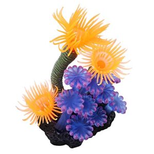 Zerodis Aquarium Simulated Sea Anemone, Lifelike Silicone Fake Coral Ornament Aquarium Decor Floating Ornament