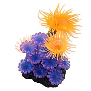 Zerodis Aquarium Simulated Sea Anemone, Lifelike Silicone Fake Coral Ornament Aquarium Decor Floating Ornament