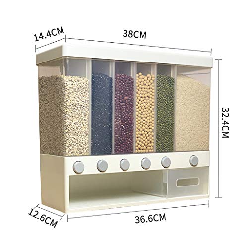 Large Capacity Whole Grains Dispenser Rice Bucket Wall-Mounted Rice Storage Tank Moisture-Proof Dry Food Organizer Bottle Pressed Out Rice