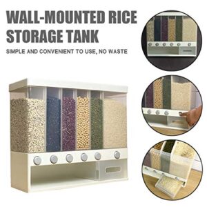 Large Capacity Whole Grains Dispenser Rice Bucket Wall-Mounted Rice Storage Tank Moisture-Proof Dry Food Organizer Bottle Pressed Out Rice